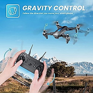 DEERC Drone with Camera 2K HD FPV Live Video 2 Batteries and Carrying Case, RC Quadcopter Helicopter for Kids and Adults, Gravity Control, Altitude Hold, Headless Mode, Waypoints Functions
