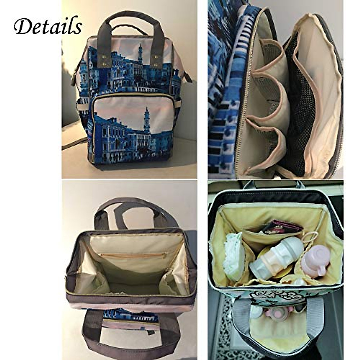 InterestPrint Personalized Little Turtle Diaper Bags Backpack with Name Custom Baby Bag Nursing Nappy Bag Travel Tote Bag for Girl Boy