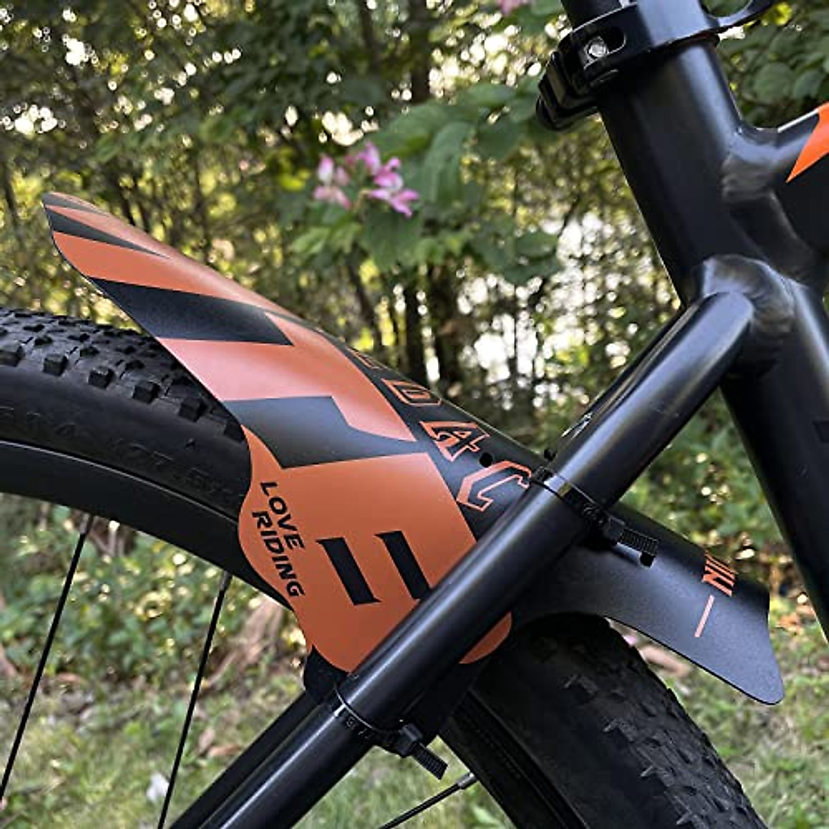 NICEDACK Mudguards Mountain Bike, 2 Pieces Mudguard Fit 20-29 Inch MTB Mudguard Front and Rear Compatible Bicycle Splash Guard (Orange)