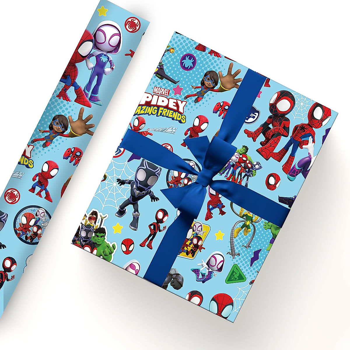 5 Pcs Spidey Wrapping Paper Spidey and His Amazing Friends Gift Wrap Bulk Art Paper Folded Flat for Baby Shower Spidey and His Amazing Friends Birthday Party Decorations Wedding DIY Crafts Gift