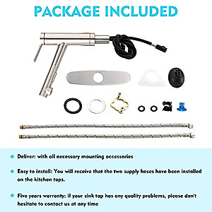 CREA Kitchen faucets, Bar Sink Faucet, Kitchen Sink Faucet Pull Out Brushed Nickel Single Handle Prep Wet Commercial Modern rv Low Arc Faucet