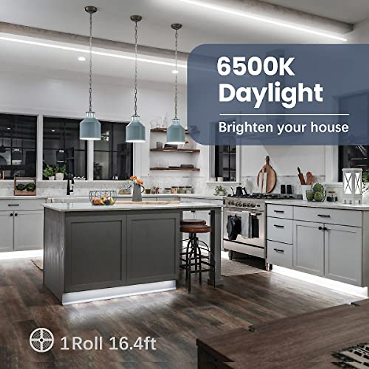 TJOY 16.4 Ft White Strip Lights+50 ft LED Strip Lights with 44 Key Remote (44 Key Remote Control +25ft x2+Indoor only)