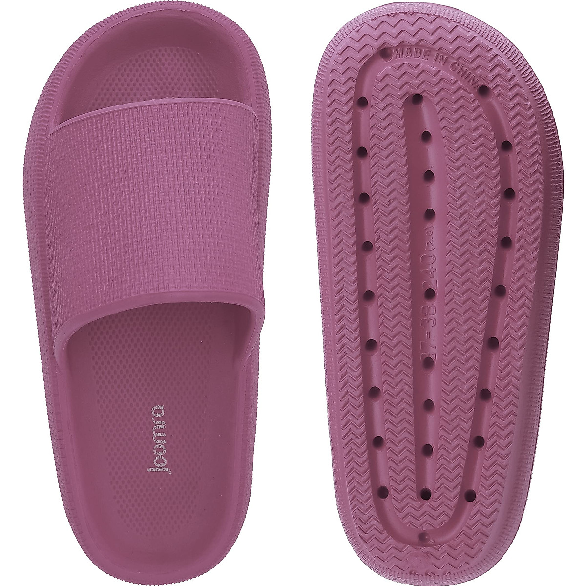 Joomra Shower Slippers for Women Foam Pillow House Shower Bath Bathroom Home Platform Sandals Slipers Cushion Slides for Ladies Female Sandles Fuchsia 39-40