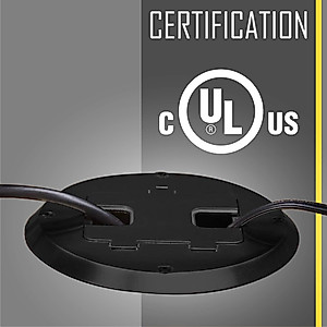 RACO 6239BK Floor Kit with Recessed Duplex 15A TR Device and Adjustable Steel Box, 1-Gang, Black