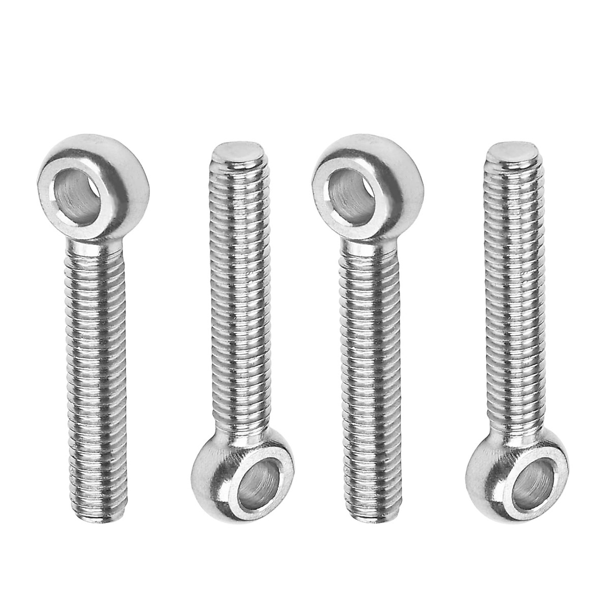 MroMax 4Pcs M6 x 35mm Swing Lifting Bolt, 304 Stainless Steel Metric Full Thread Machinery Shoulder Swing Lifting Eye Bolt for Home Renovation, Pipeline Gate Valves Fasteners