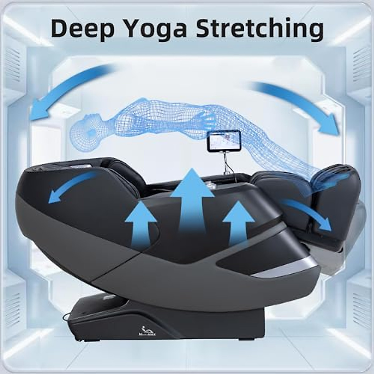 MassaMAX 2023 Massage Chair, Full Body Zero Gravity SL Track Recliner with Yoga Stretch, Voice Control, Heating, Airbags, Foot Massage (321-Black)