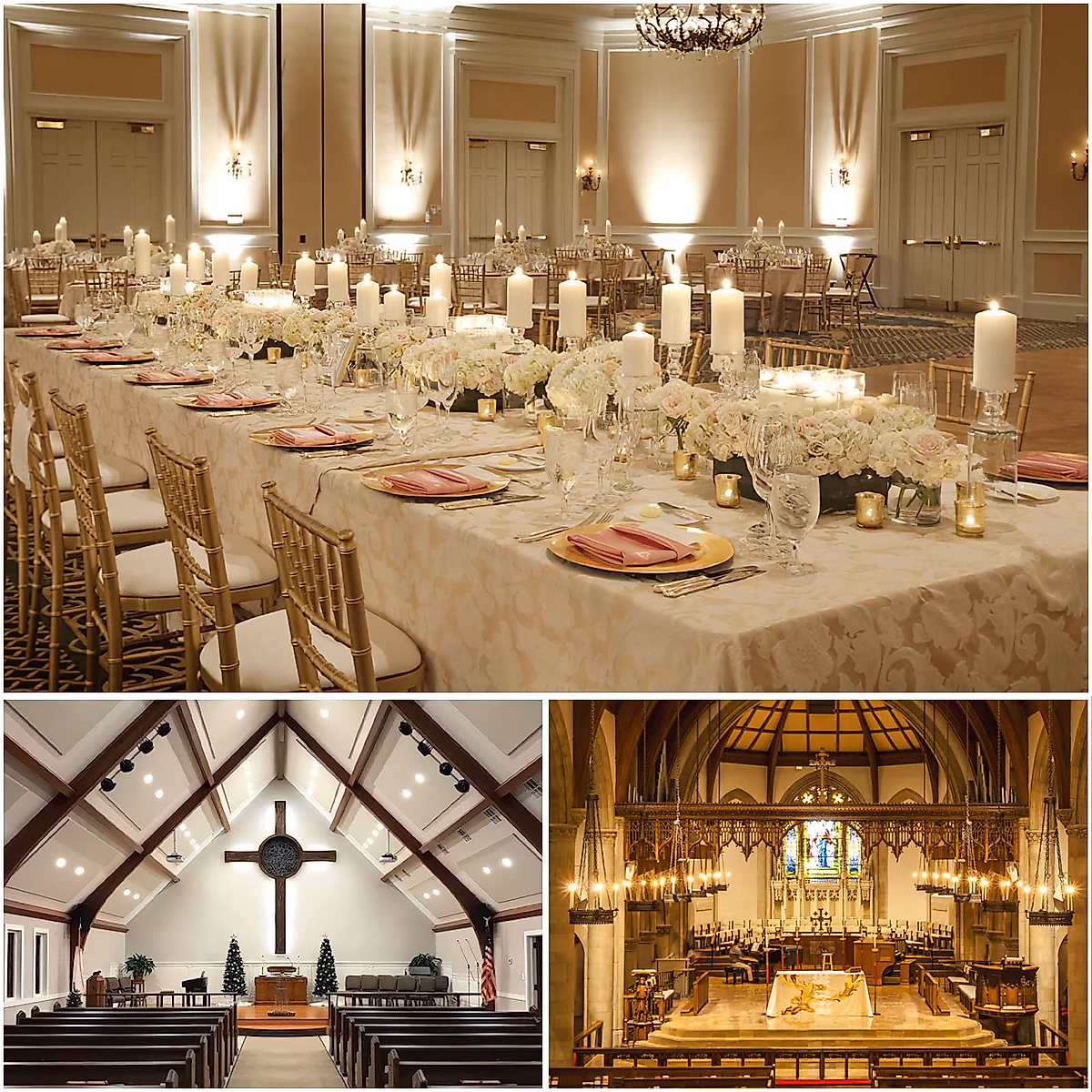 BETOPPER Stage Spotlight, 100W LED DMX Light, Warm & Cold White Spot Light COB Stage Lighting, Strobe Lighting for Church, Parties, Wedding, Theatre, Live Events, Stage etc.(4 Packs)