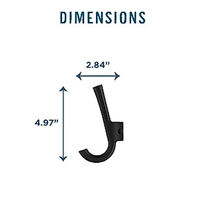 National Hardware N900-008 Mounted 3 Pack Hanging Wall Hooks for Towels, Robe, Coats, Hats, Matte Black