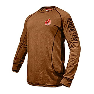 Knox FR Shirts for Men | Double Stitched Long Sleeve Crew Flame Resistant Shirt | NFPA2112 Light Weight Fire Retardant Welding Shirt (Tan - Medium)