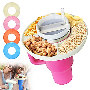 Snack Bowl For Stanley 40oz, Upgrade Silicone Reusable Snack Tray For Stanley, Snack Tray With Compartments For Stanley Cup, Snack Tray For Stanley, Accessories for Stanley 40 oz Tumbler With Handle