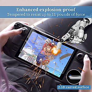 MAEXUS Steam Deck Screen Protector, Tempered Glass Screen Protector Compatible with Steam Deck, Screen Protector Designed for Steam Deck Anti-Fingerprint Bubble-Free (3 Pack)