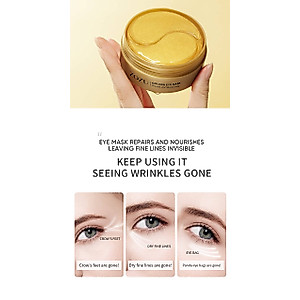 Anti-Aging 24K Gold Under Eye Mask-60 piece for Puffy Eyes, Dark Circles, Eye Bags,Wrinkles, Puffiness with Collagen and Vitamins, Look Less Tired, Hyaluronic Acid Collagen Under Eye Pads