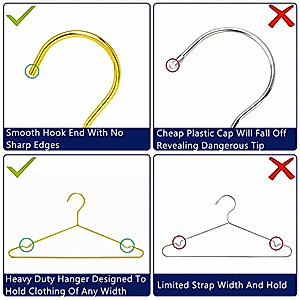 Amber Home 17" Shiny Gold Strong Metal Hanger 30 Pack, Gold Clothes Hangers, Heavy Duty Coat Hangers, Standard Suit Hangers for Jacket, Shirt, Dress (Gold, 30)