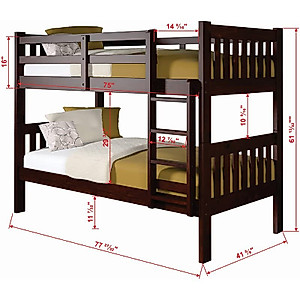 Donco Kids Austin Mission Twin Over Twin Cappuccino Bunkbed
