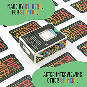 Puff Puff Pass: The Card Game for Stoners w/ 109 Hilarious Trivia, Conversation Starters, Would You Rathers, and More.
