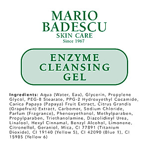 Mario Badescu Enzyme Cleansing Gel for All Skin Types| Oil-Free Face Wash with Grapefruit & Papaya Extract | Remove Excess Oil & Surface Impurities 16 Fl Oz