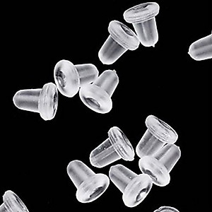 500 Pieces Clear Earring Backs Safety Rubber Earring Clutch Earring Pads for Women