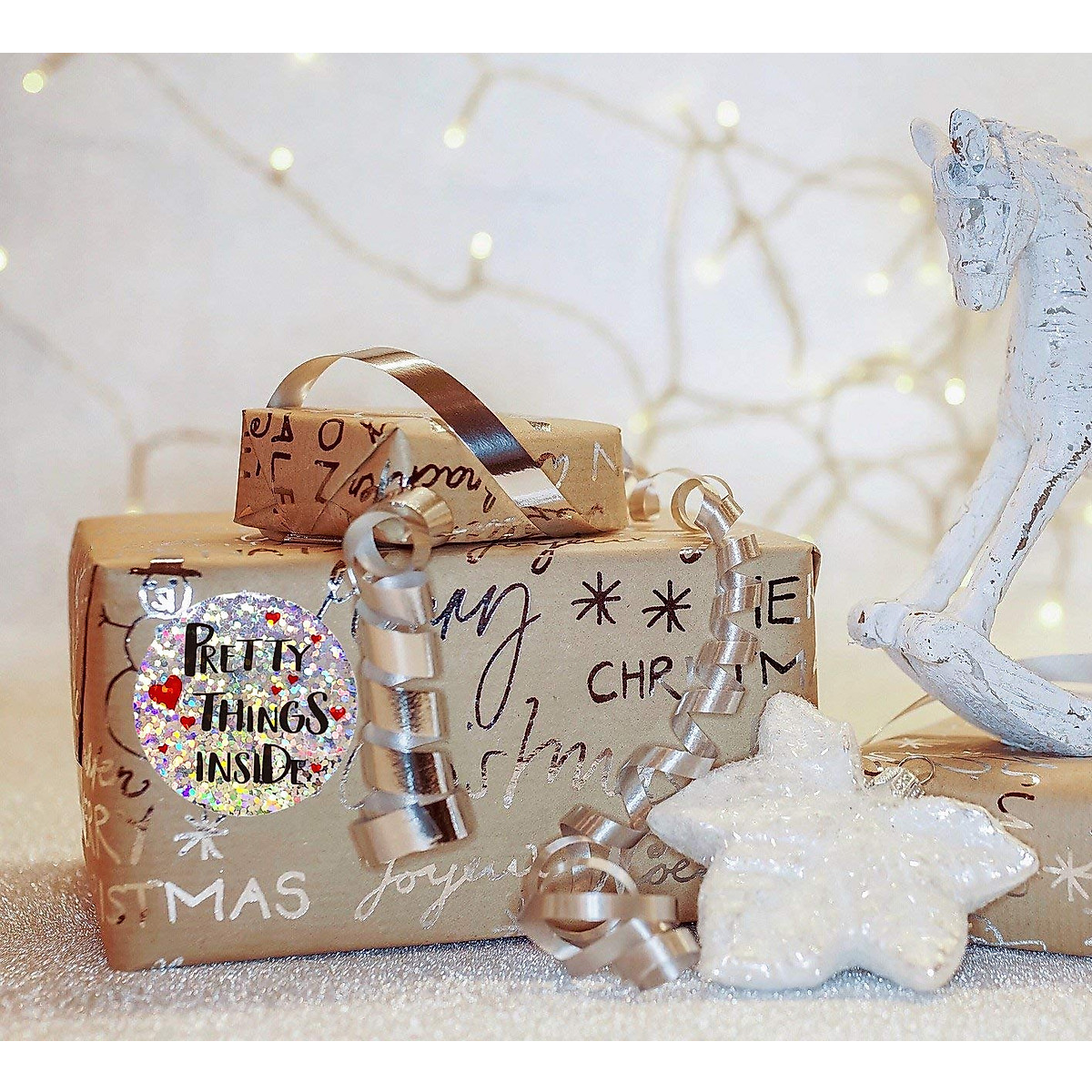 500 Thank You Holographic Stickers 1.5" | Pretty Things Inside | Stickers for Valentine's Day - Thank You Stickers | Happy Mail | Supplies Small Business - Heart Labels Envelopes Sealing Stickers