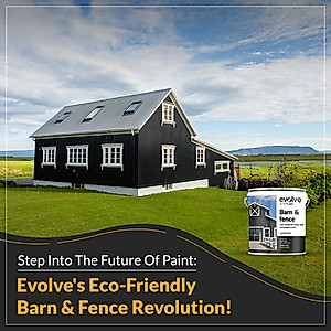 EVOLVE Barn & Fence: Swift Shield High Durability and Scratch-Resistant Paint for Storage Sheds, Outbuildings, and Fences (1 Gallon, Black)