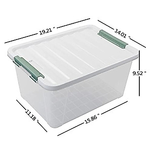 Jekiyo 32 Quart Clear Storage Boxes with Lid, 4 Packs, Multipurpose Plastic Storage Containers