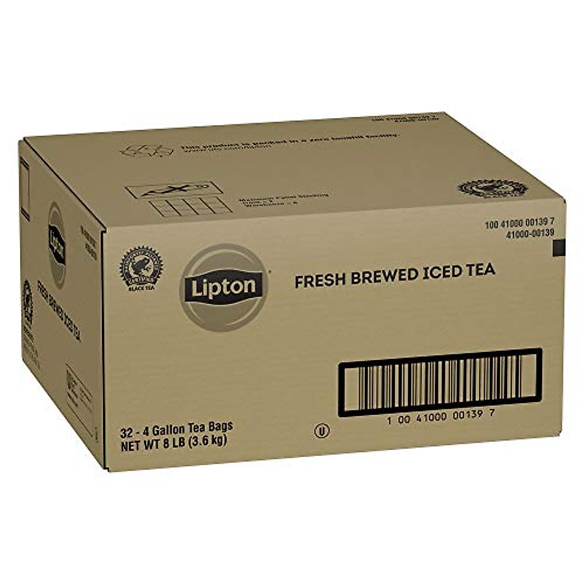 Lipton Iced Tea Bags, Black Tea, Unsweetened, Makes 4 Gallons, 4 Gallon-Sized Tea Bags(Pack of 32)