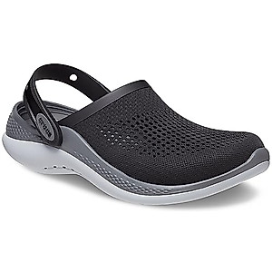 Crocs Unisex LiteRide 360 Clogs, Black/Slate Grey, 8 Men/10 Women