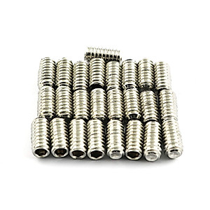 RuiLing 25PCS 1/4-20x1/2" Hexagon Hex Socket Set Screws 304 Stainless Steel Full Thread Cup Point Grub Screws