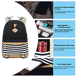 GUDFBALE School backpack for teen girls bookbags Set with USB Charging Port + Rain Cover Lunch Box Pencil Case teen girls trendy stuff for College High Middle