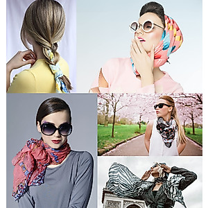 YOUR SMILE Silk Like Scarf Women's Fashion Pattern Large Square Satin Headscarf,Gold Totem