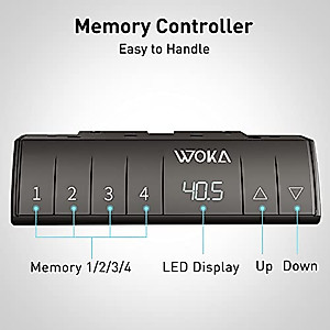 WOKA L Shaped Standing Desk, 48” x 48“ Height Adjustable Electric Stand Up Desk, Sit Stand Desk with Memory Controller for Home Office, Motorized Corner Standing Desk with Splice Board, Rustic Brown