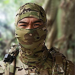 Military Camo Face Mask Bandana Balaclava Hood Headwear for Men Women Tactical Training Cycling Ski Wind-Resistant Hunting