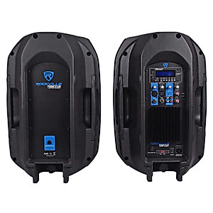 Rockville Power GIG RPG-122K All In One DJ/PA Package (2) 12" DJ/PA Speakers 1000 Watts Peak Power/250 Watts RMS with Built in Bluetooth, USB/SD Player, FM Tuner, Speaker Stands and a Wired Microphone