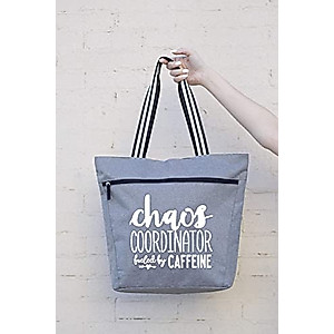 Boss Lady Gifts for Women - Cute Zippered Pocket Canvas Tote Bag Gift Ideas for Women, Female Bosses, Coworker, New Manager, Chaos Coordinator - Christmas, Birthday, Thank You Office Appreciation Gift