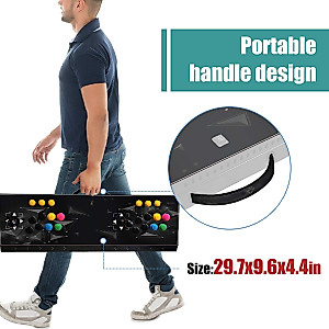 DOYO Arcade Game Console 2 Players Video Game Arcade Fighting Stick for Home, Compatible with NEOGEO Mini/PC/PS Classic/Nintendo Switch/PS3/Android/Raspberry Pi (black)