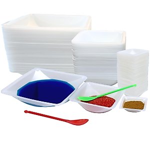 Pure Ponta Weigh Boats - Small, Medium & Large Square Plastic Disposable Trays for Scale - 7ml, 100ml, 330ml - 125pk Per Size