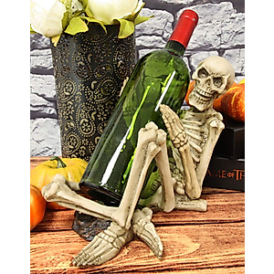 Ebros Gift Large Day of The Dead Grinning Horny Skeleton Humping Wine Bottle Holder Statue 10.25" Long As Halloween Macabre Ossuary Accent Decor Skulls and Skeletons Collection