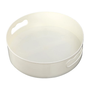 C-LARSS Lazy Susan, 360 Degree Rotating Multipurpose Storage Container, Turntable Organizer for Spice Fruit Cosmetic White