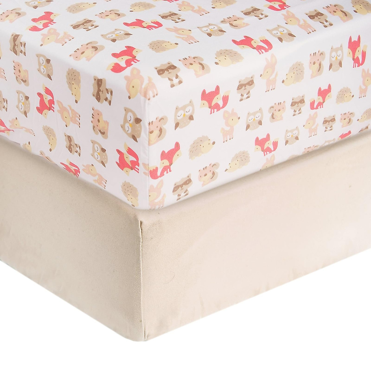 Tadpoles 2-Piece Woodland Creatures Crib Sheets | Collection of 2 Fitted Crib Sheets | 100% Brushed Microfiber Polyester | Soft, Smooth & Durable | Ideal for Babies | Woodland/Multicolor