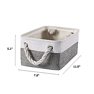 QBSM Storage Baskets for Organizing, 11.8'' x 7.8'' x 5.1'' Set of 6 Fabric Storage Cubes Baskets for Shelves, Small Collapsible Linen Organizers Bins with Handles for Closet Laundry Nursery, Baskets for Gifts Empty