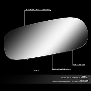 DNA MOTORING SMP-074-L Factory OE Style Left/Driver Side Door Rear View Mirror Glass Lens [Compatible with 98-11 Town Car Fits Models without Heated Mirrors]