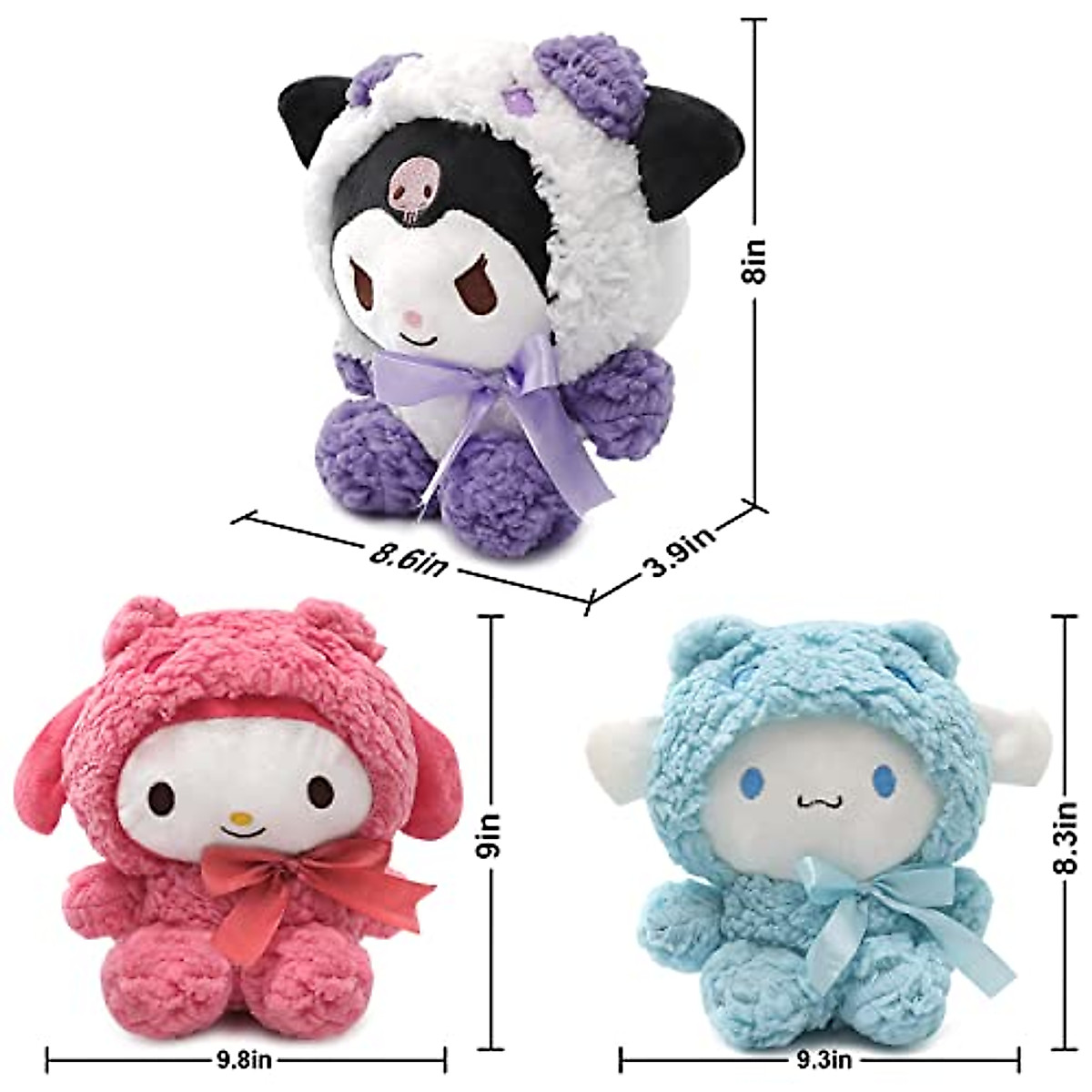 Maikerry 8" Plushies: Plush Cat Stuffed Animal Doll, Cute Cartoon Anime Plush Gift for Girls Teens Fans Birthday Decoration(3pcs)