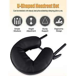 EBANKU Massage Face Cradle Massage Table Headrest Pillow, Standard Universal Adjustable Headrest Cradle with Pillow for Massage Tables