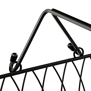 Spectrum Diversified Twist Storage Handles, Modern Farmhouse Décor Farmer’s Market-Style Wire Basket for Organizing Bathroom, Pantry & Craft Room, Medium, Black