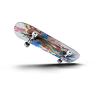 Skateboards Hand Drawn Dragon Tattoo Coloring Book Japanese Style Japanese Old Classic Concave Skateboard Cool Stuff Teen Gifts Longboard Extreme Sports for Beginners and Professionals