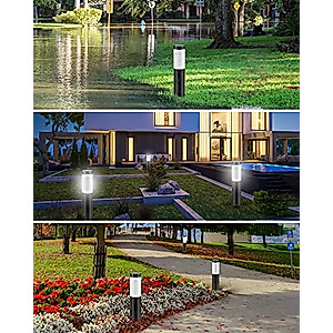 Carpdiem Solar Garden Lights, 2 Pack 1200mAh Battery Solar Outdoor Lights Waterproof,Landscape Lighting,Solar Pathway Lights Outdoor for Yard,Path,Driveway,Walkway,Cold White