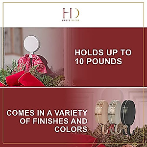 Haute Decor Attract Magnetic Wreath Hanger (White) - for 2 Metal Doors/Surfaces or 1 Single-Pane Glass Door or Window - Holds up to 10lbs.