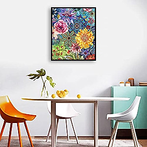 LWZAYS Flower Paint by Numbers, Paint by Numbers for Adults Kids Beginner, Adult Paint by Number DIY Without Frame Oil Painting 12X16 Inch