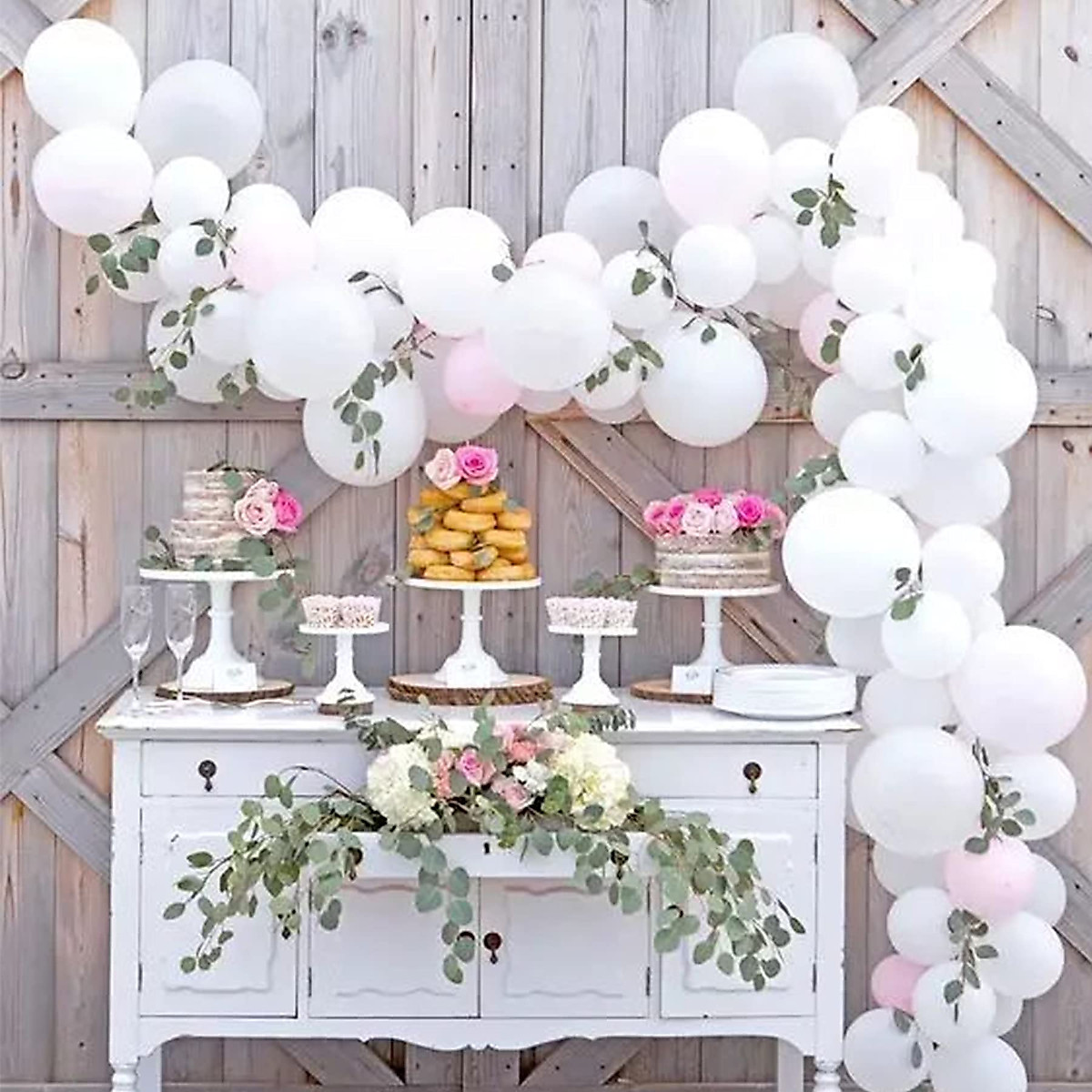 White Balloons 100 Pack 12 Inch White Latex Party Balloons with 2 Rolls of Ribbon Pastel White Helium Balloons for Wedding Birthday Party Baby Shower Engagement Anniversary Party Decorations