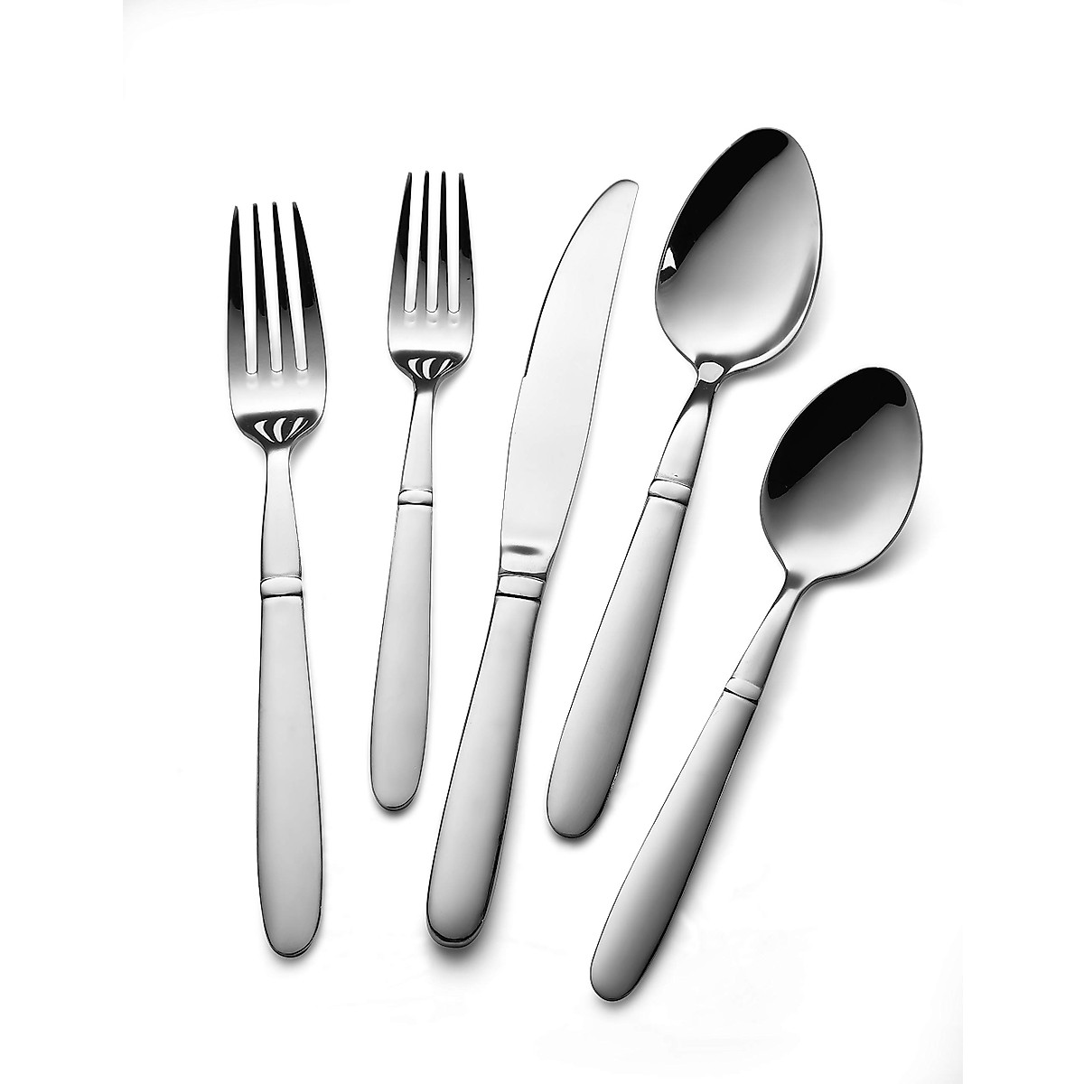 Bruntmor, CRUX Sterling Quality Silverware Royal 45 Piece Flatware Cutlery Set, 18/10 Stainless Steel, Service for 8 100% Rust Proof (45 Piece)