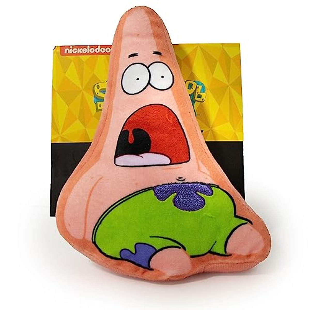 Buckle-Down Dog Toy, Nickelodeon, Plush Squeaker Spongebob Squarepants Surprised Patrick Starfish, 8" x 6" (DTPT-SQBL)
